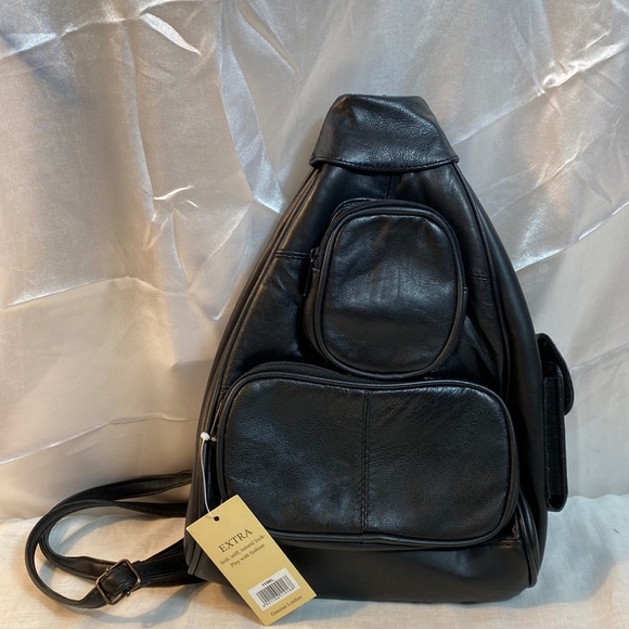 Bags | Extra Genuine Leather Black Color Backpack New | Poshmark